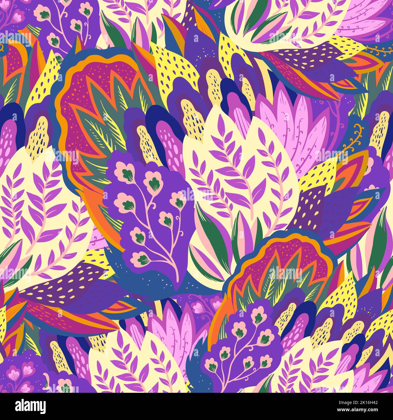 Colorful seamless pattern with crazy psychedelic organic abstract ...