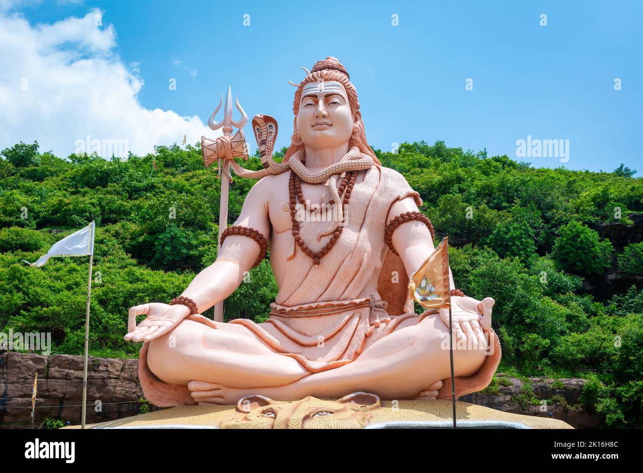 Hindu god Shiva sculpture sitting in meditation. Yoga and meditation ...