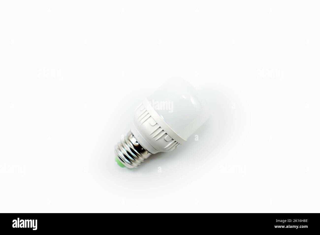 small white energy saving led light bulbs isolated on a white ...