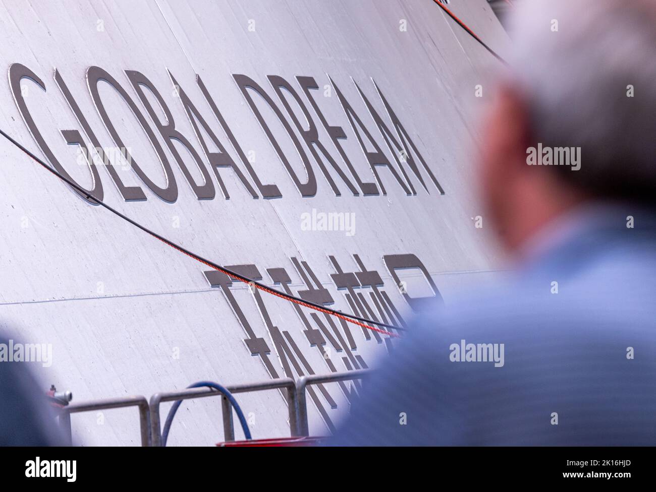 Wismar, Germany. 23rd Aug, 2022. The cruise ship "Global Dream" (also ...