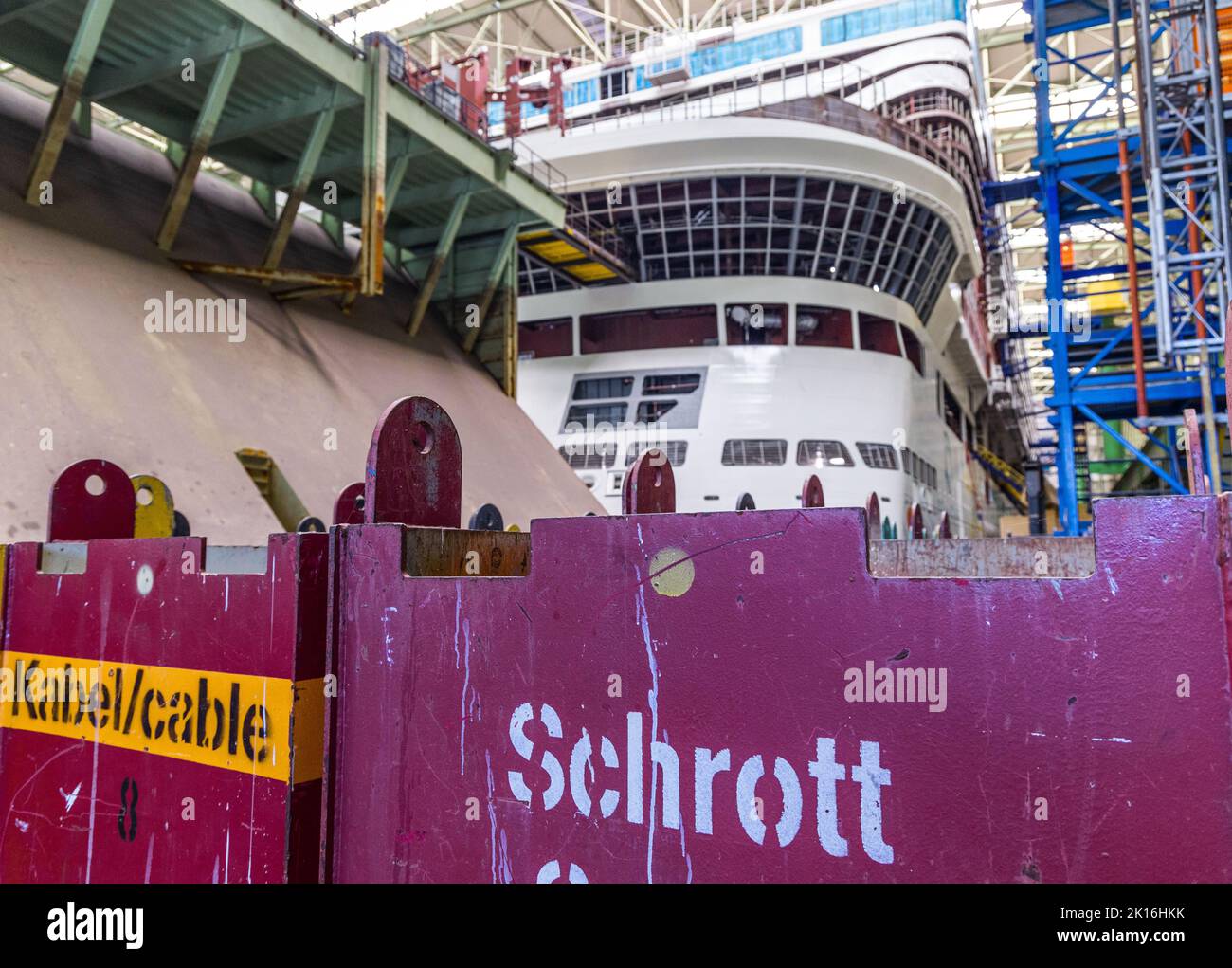 Wismar, Germany. 23rd Aug, 2022. Behind a collection container labeled ...