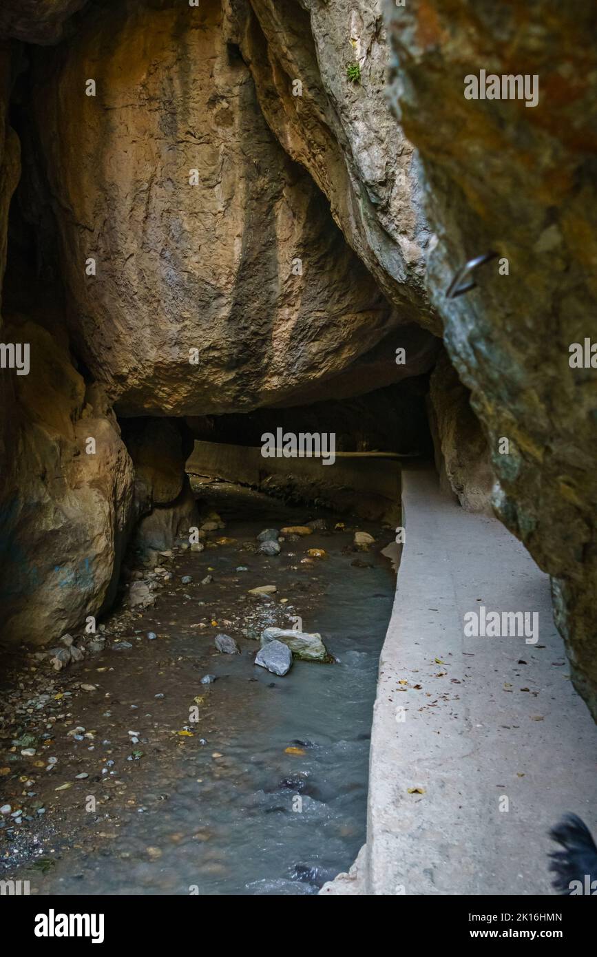 Hiking route through the Cahorros de Monachil. Grenade. Spain Stock ...