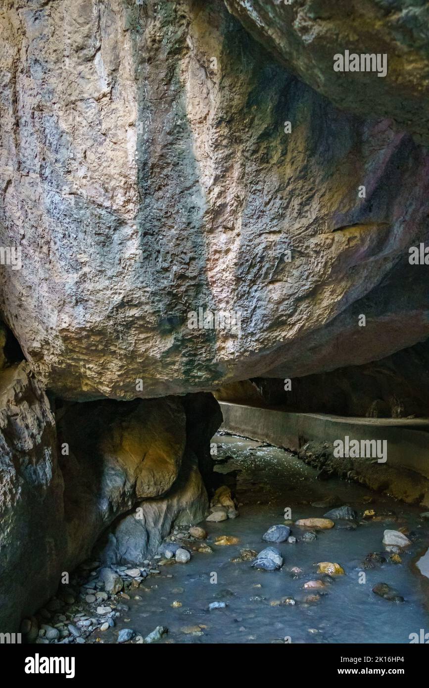 Hiking route through the Cahorros de Monachil. Grenade. Spain Stock ...