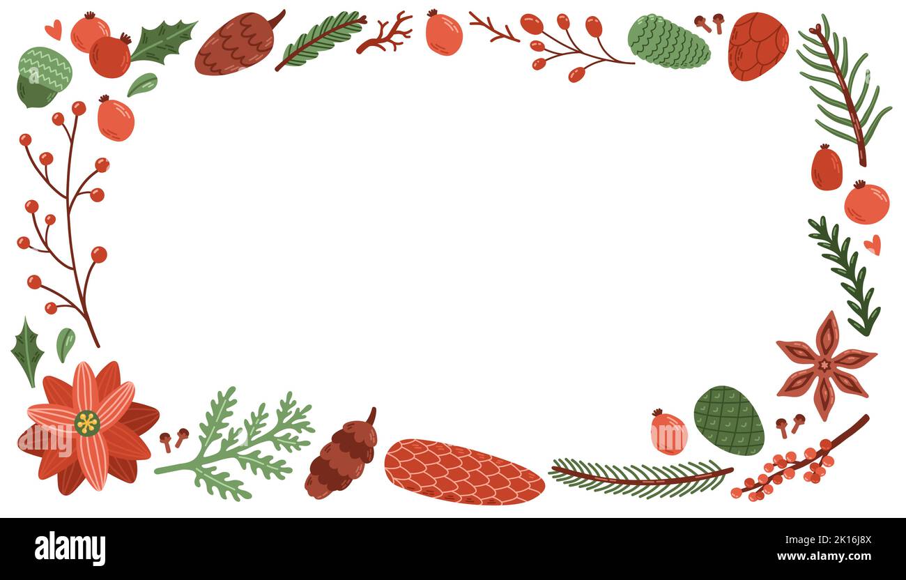 Winter vector background set wreath flat design Stock Vector Image ...