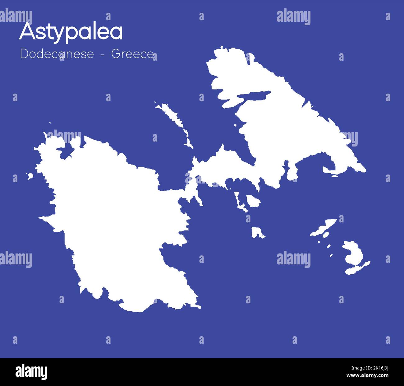 An isometric map of Astypalea is an island in the Dodecanese ...