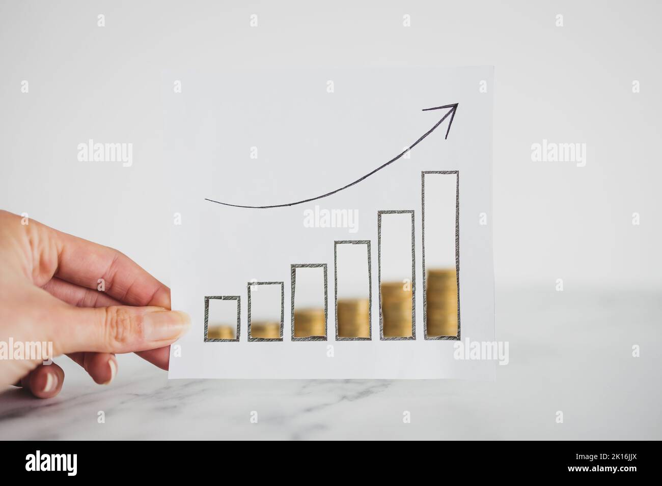 inflation increasing or investments going well conceptual image, cutout ...