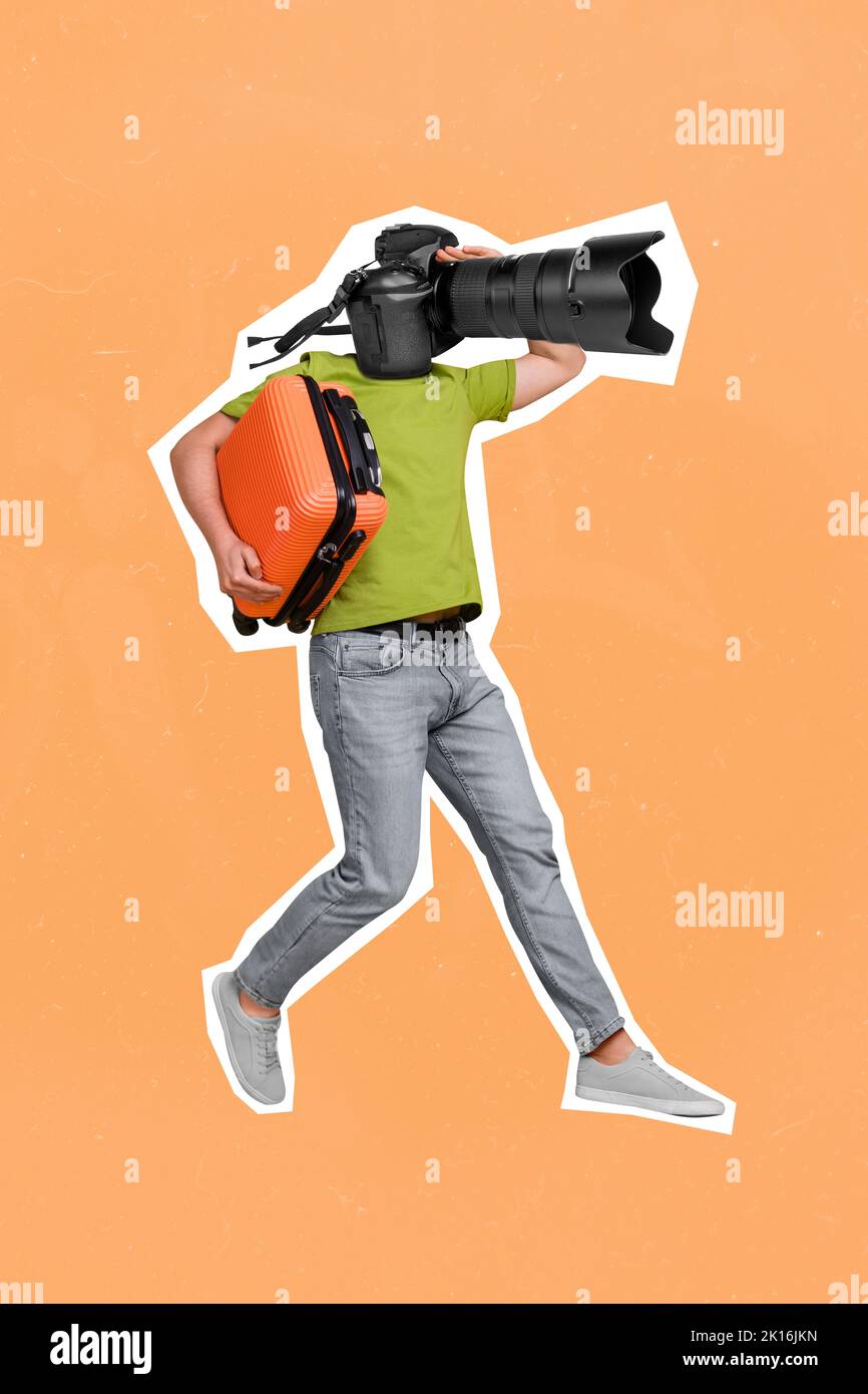 3d retro abstract creative artwork template collage of journalist ...