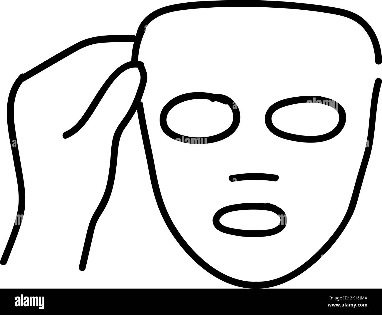 Facial Mask Sheet Icon Hand Drawn Vector Illustration Editable Line Stroke Stock Vector Image