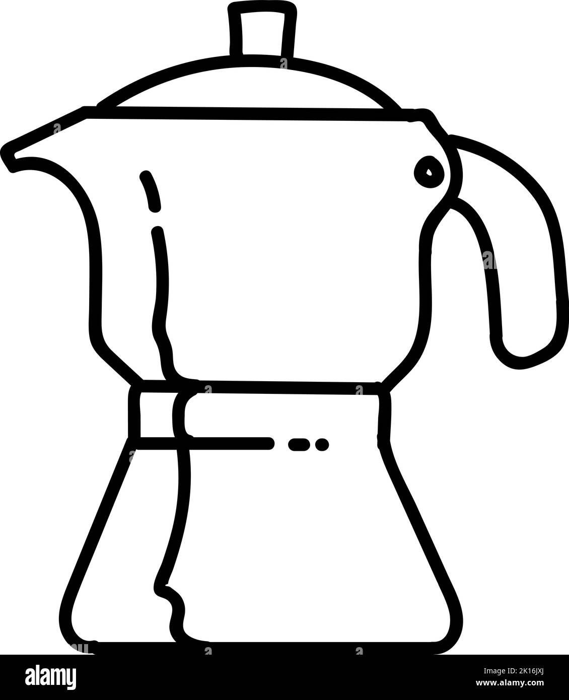 Coffee espresso brewing pot icon. Hand drawn vector illustration ...