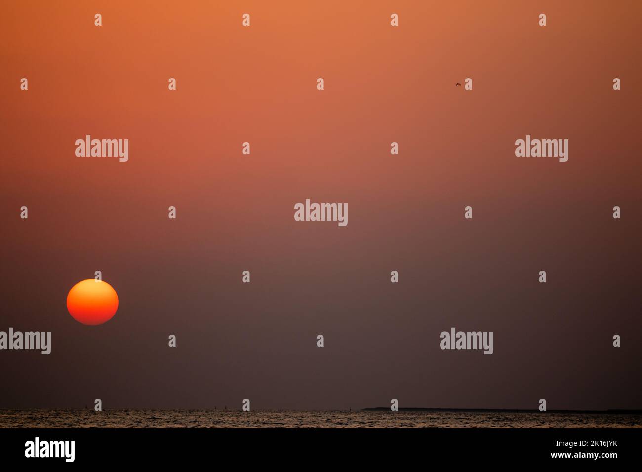 Sunset over Qatar, Doha Beach Stock Photo - Alamy