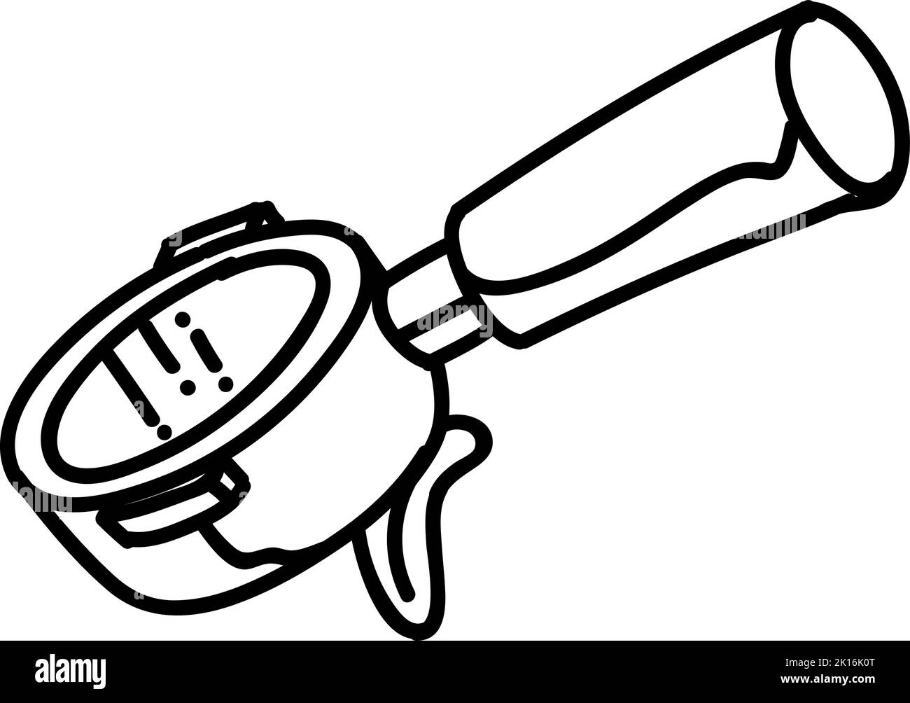 Coffee machine portafilter icon. Hand drawn vector illustration ...