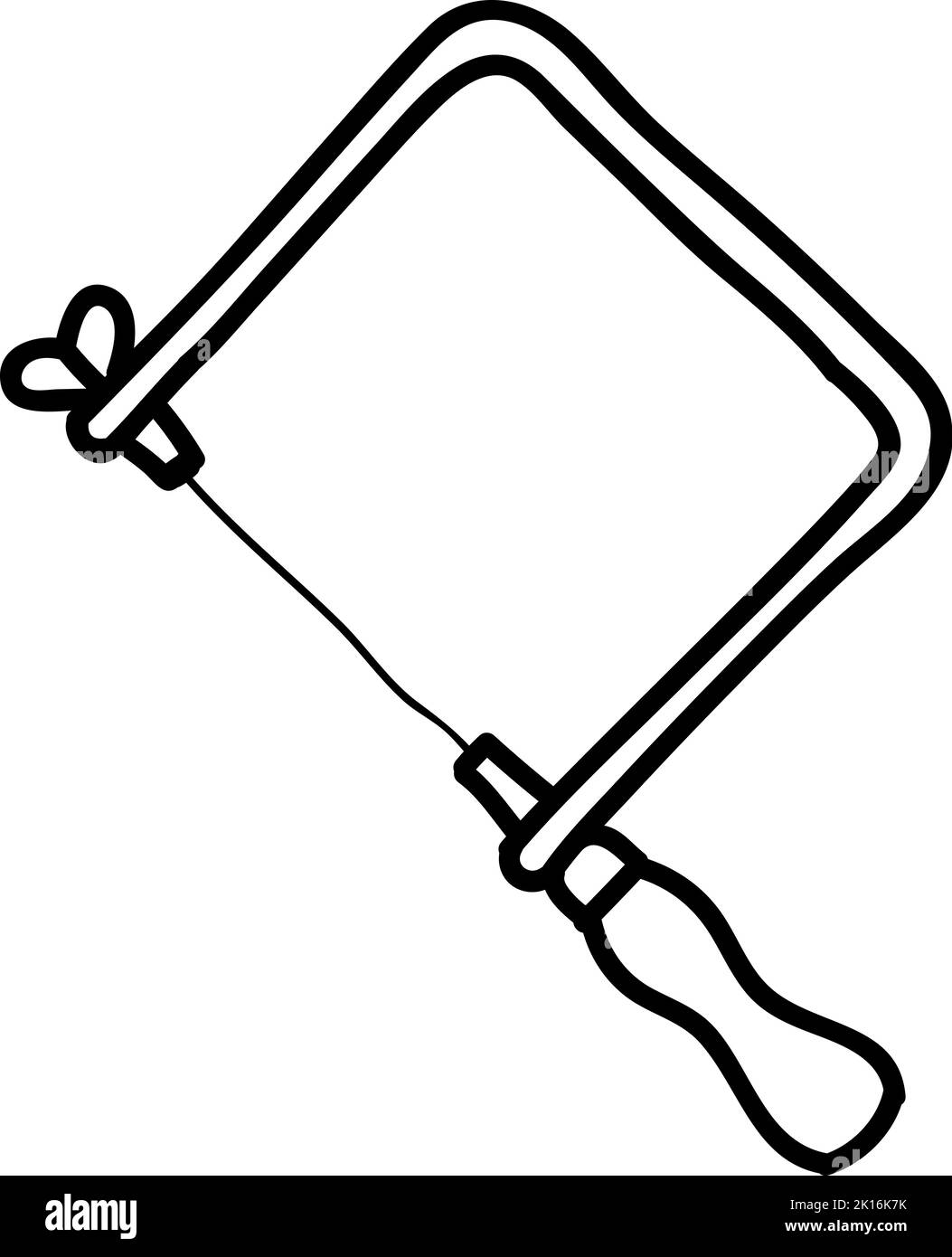 Jeweler adjustable saw icon. Hand drawn vector illustration. Editable ...