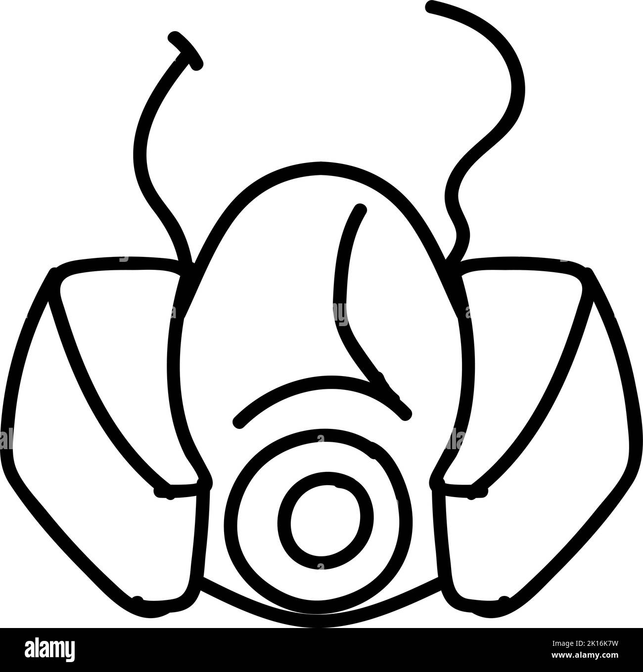 Respirator icon. Hand drawn vector illustration. Editable line stroke ...
