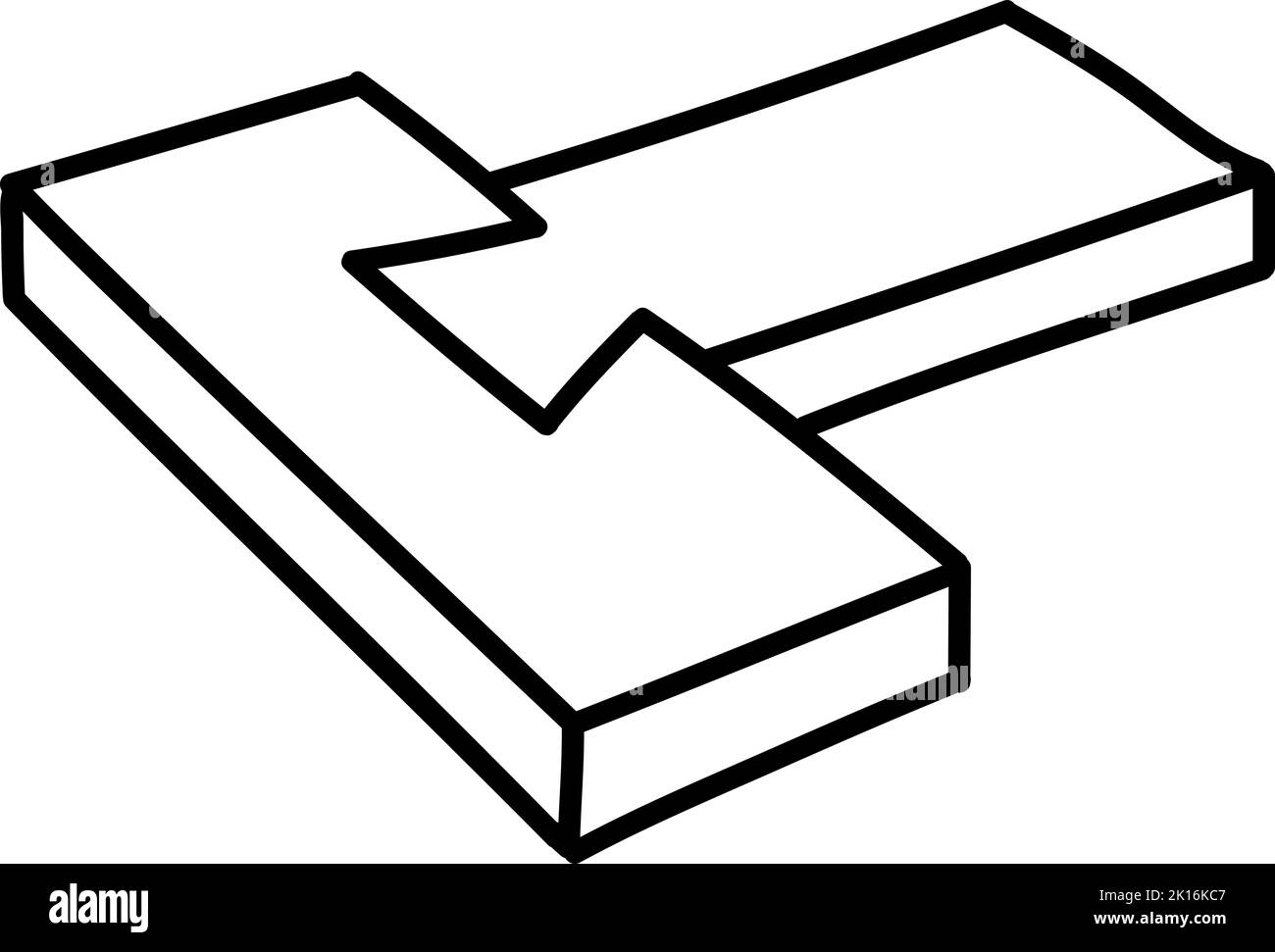 Wood joint icon. Hand drawn vector illustration. Editable line stroke ...