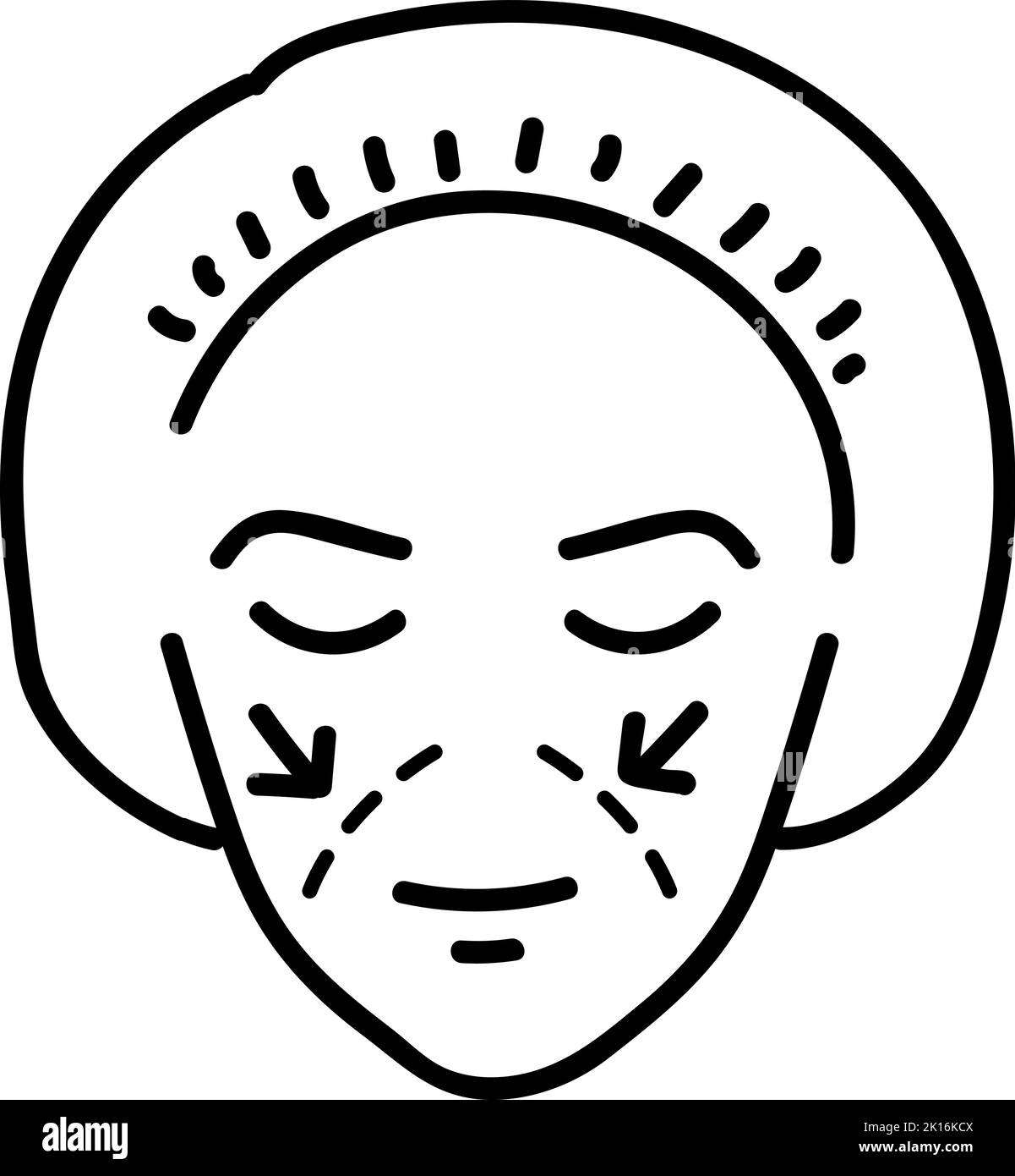 Women beauty face plastic surgery. Cheeks augmentation. Hand drawn ...