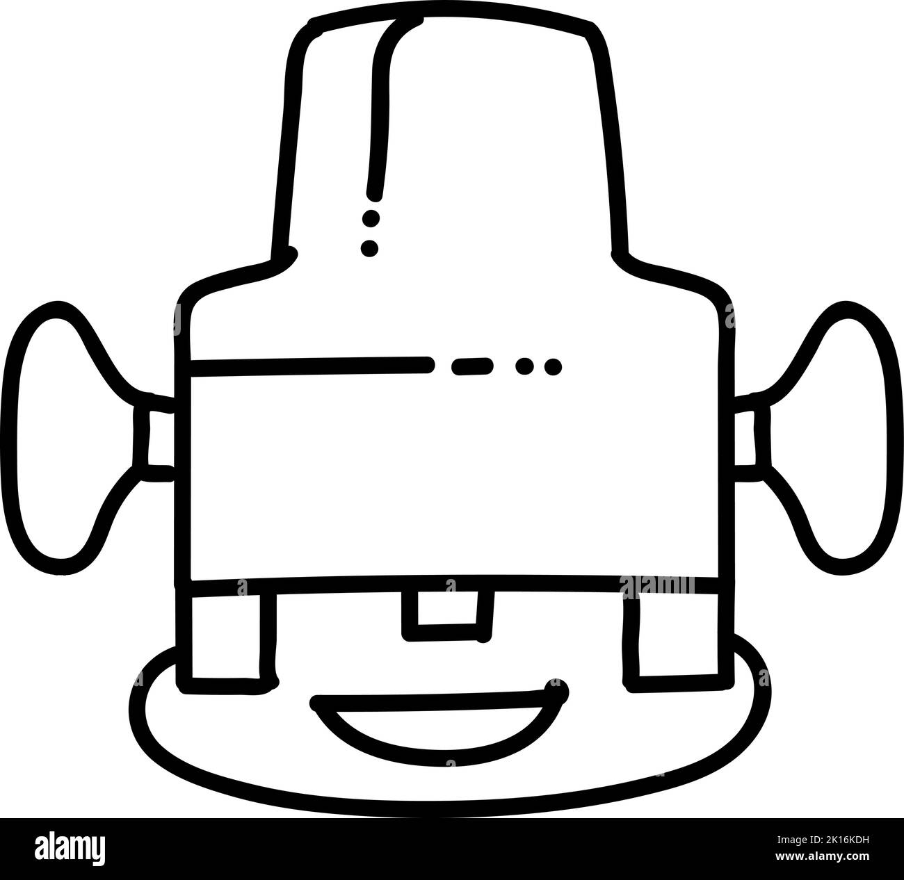 Electric woodworking router icon. Hand drawn vector illustration ...