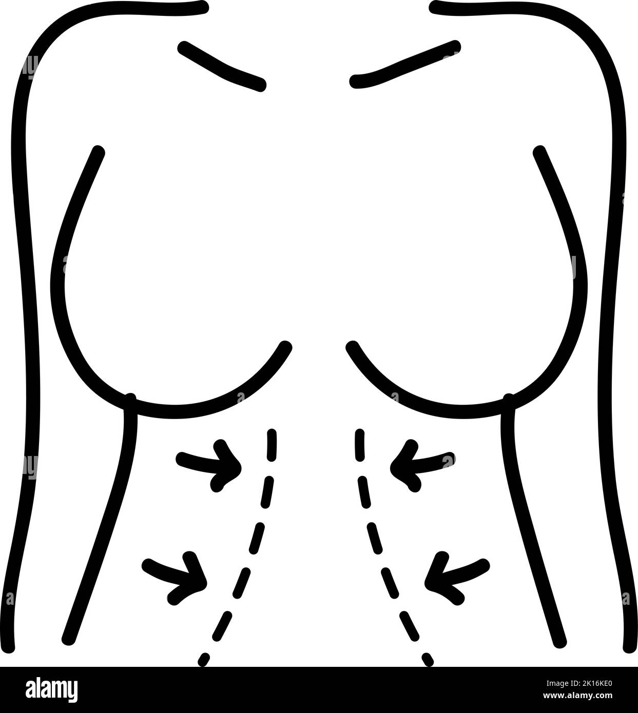 Women Beauty Face Plastic Surgery Abs Adjustment Procedure Body Contouring Hand Drawn Vector