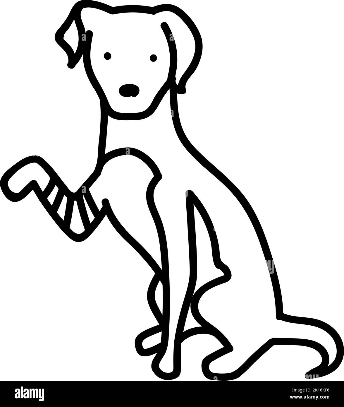 Injured Dog Line Art