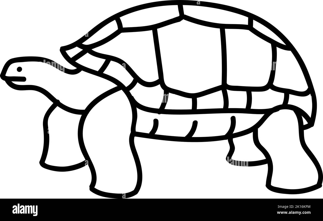 Galapagos giant tortoise icon. Hand drawn vector illustration. Editable ...