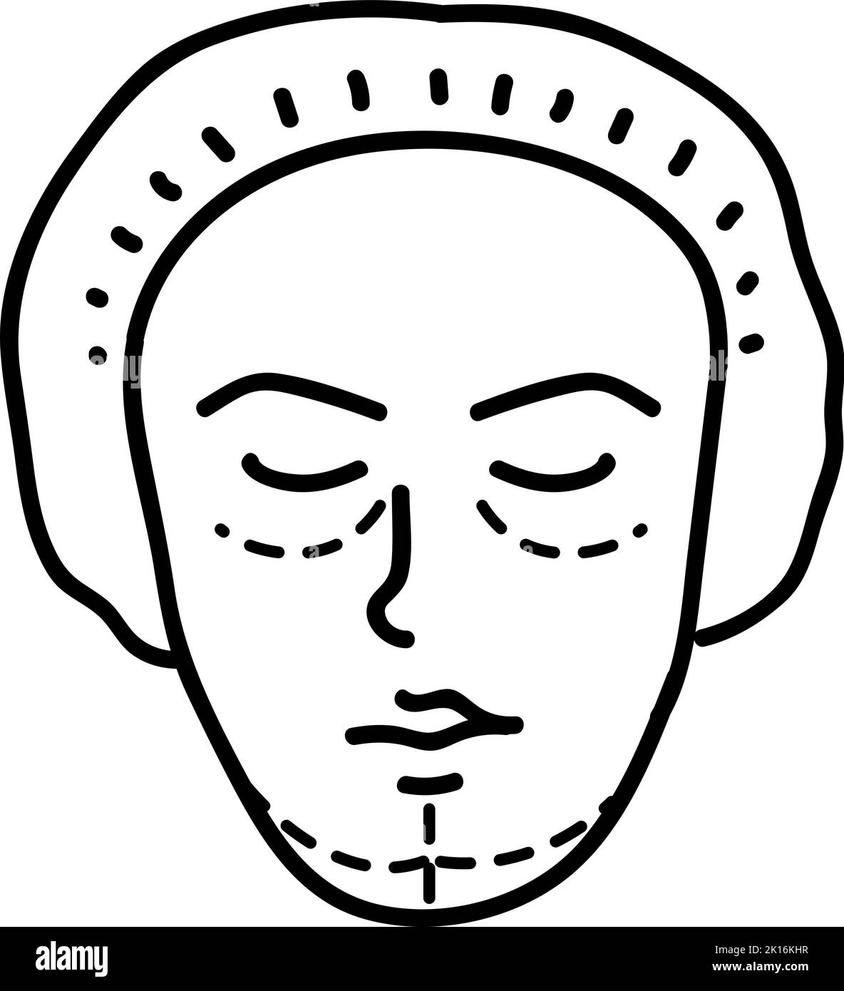 Women Beauty Face Plastic Surgery Face Adjustment Hand Drawn Vector Illustration Editable