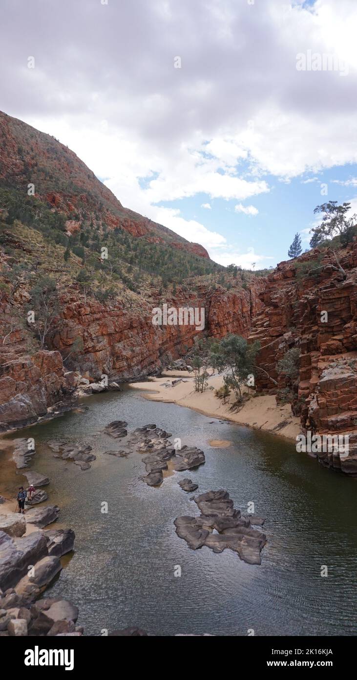 Beautiful views of the red gorge and spring water from Ormiston Gorge ...