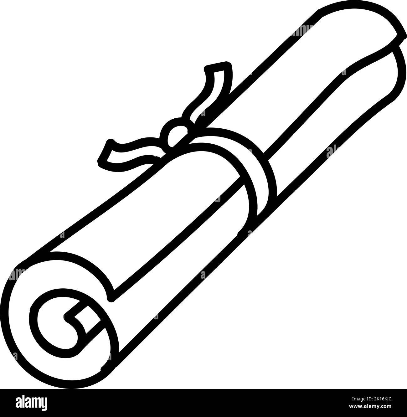 Parchment roll icon. Hand drawn vector illustration. Editable line ...