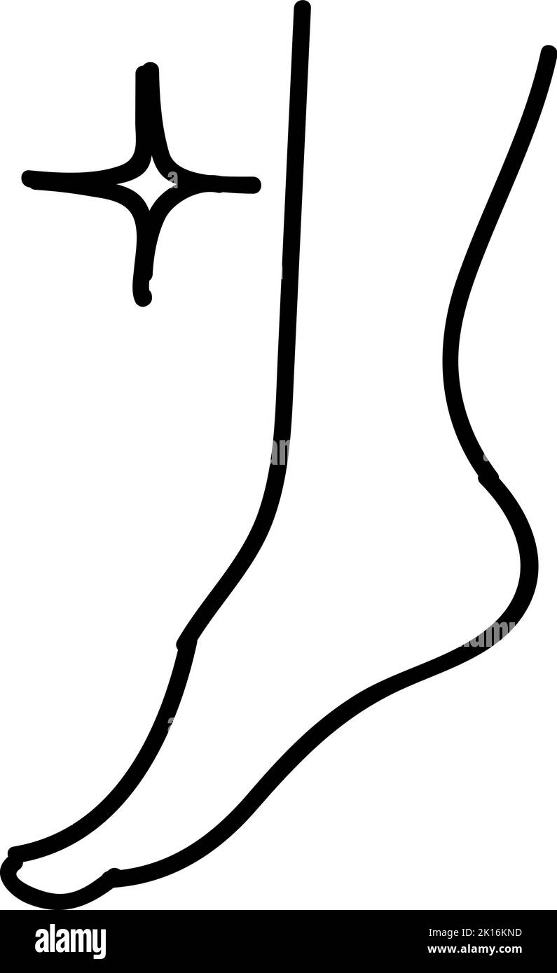 Leg hair shaving icon. Hand drawn vector illustration. Editable line ...