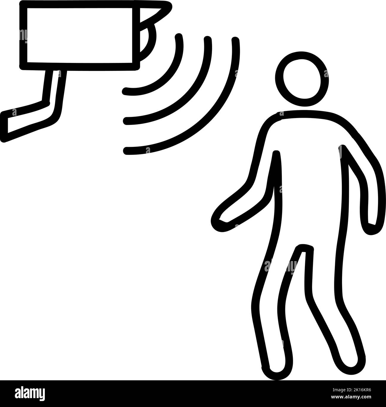 Motion sensor icon. Hand drawn vector illustration. Editable line ...