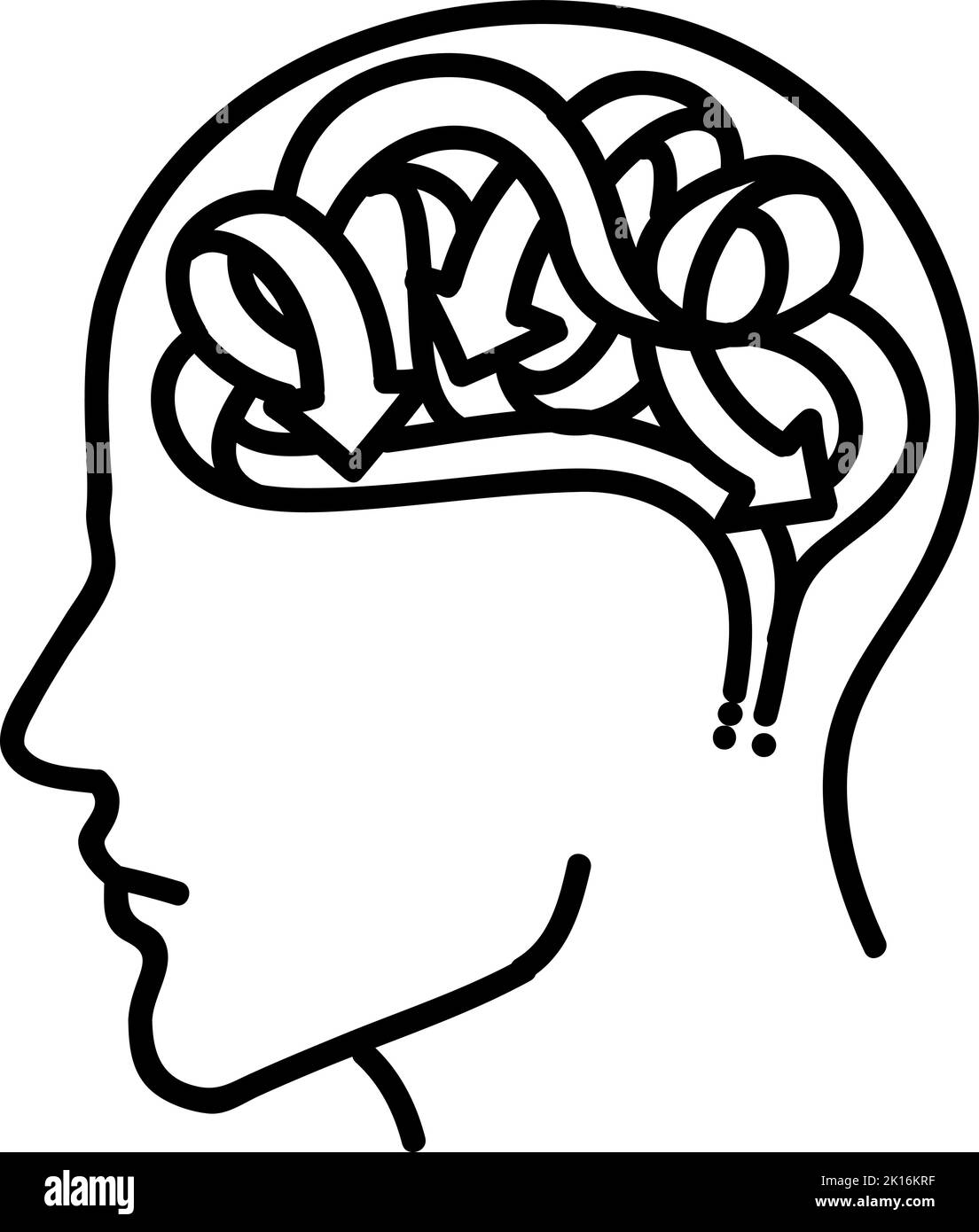 Mental health human brain icon. Hand drawn vector illustration ...