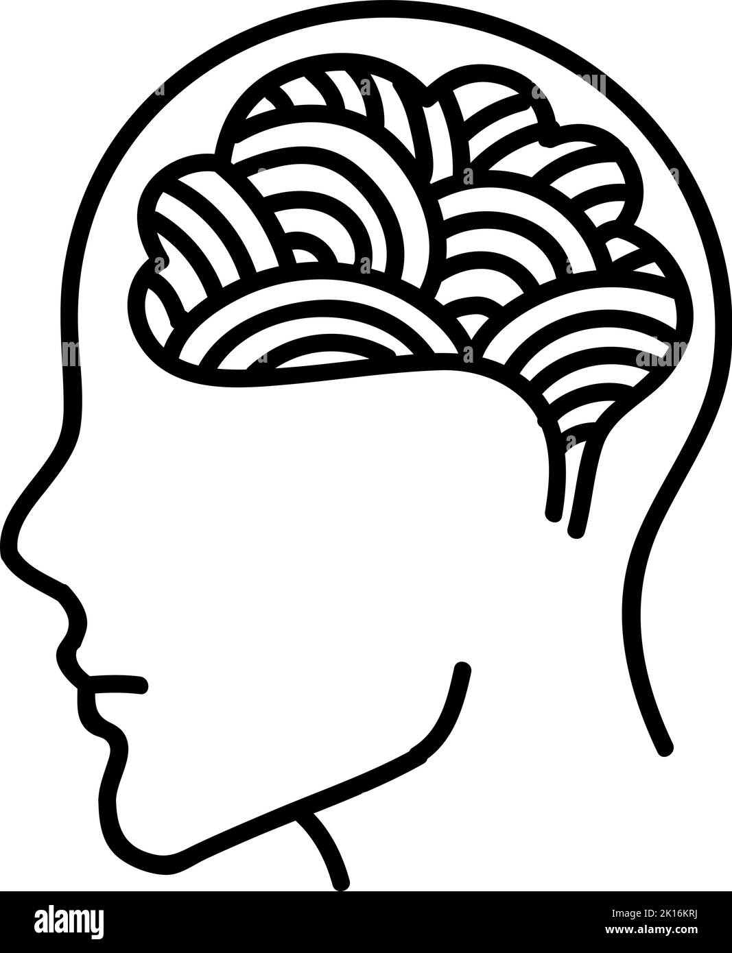 Mental health human brain icon. Hand drawn vector illustration ...