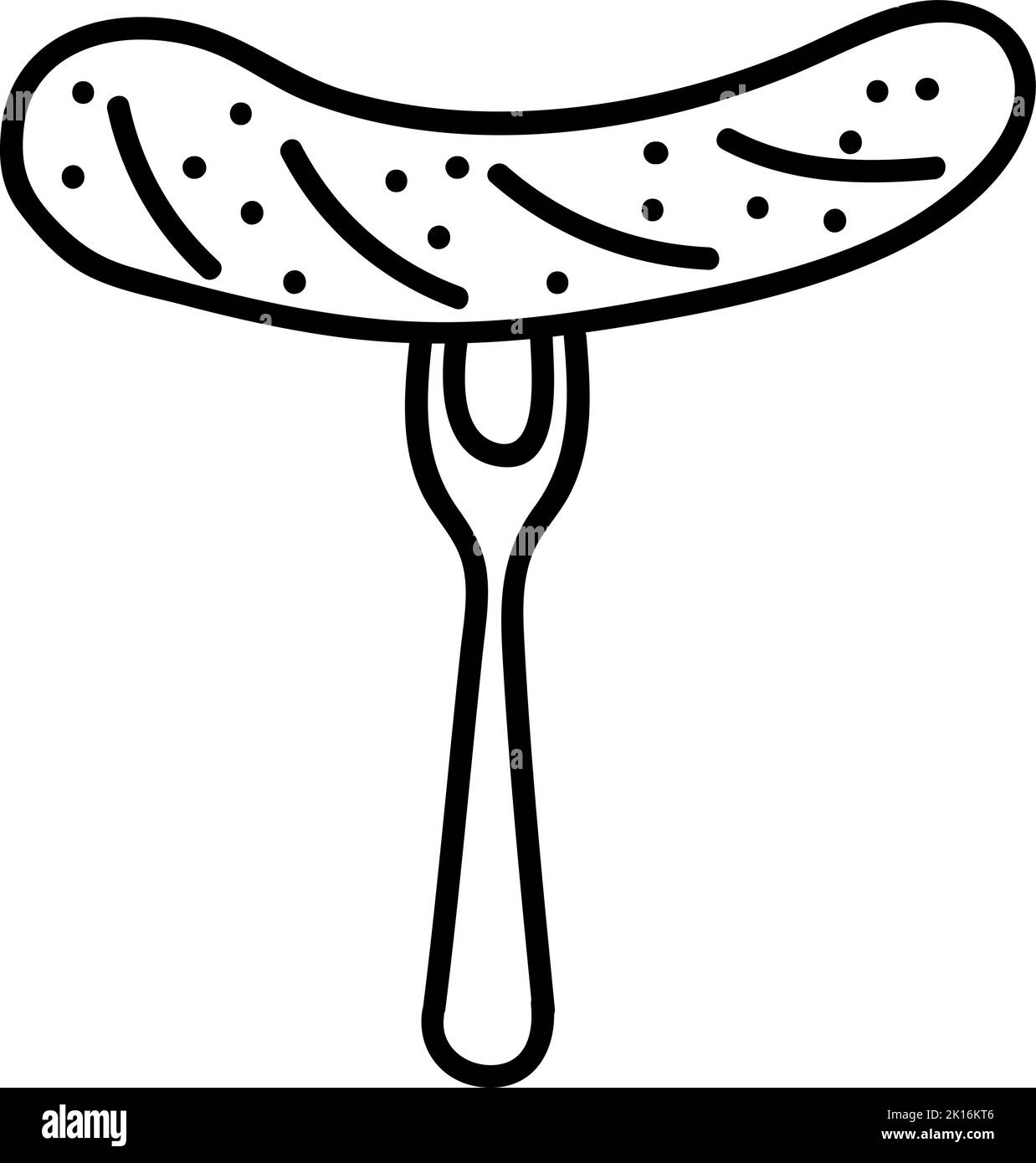 Sausage icon. Hand drawn vector illustration. Editable line stroke ...