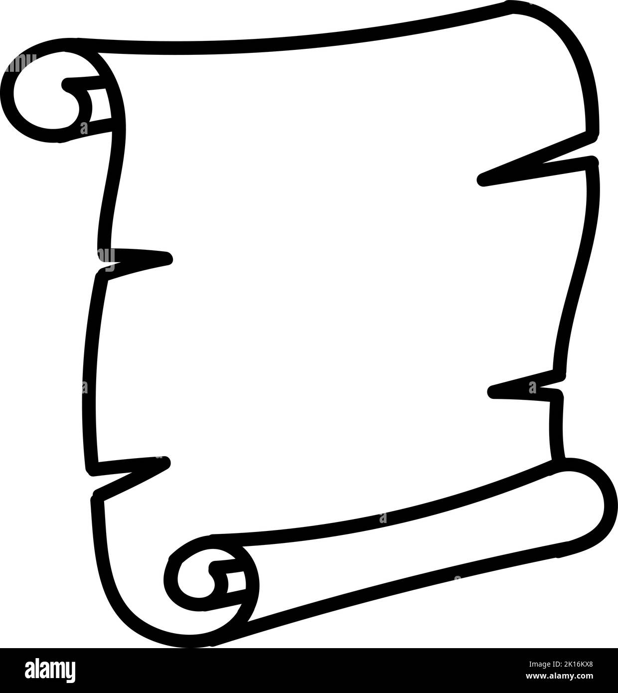 Vintage parchment icon. Hand drawn vector illustration. Editable line ...