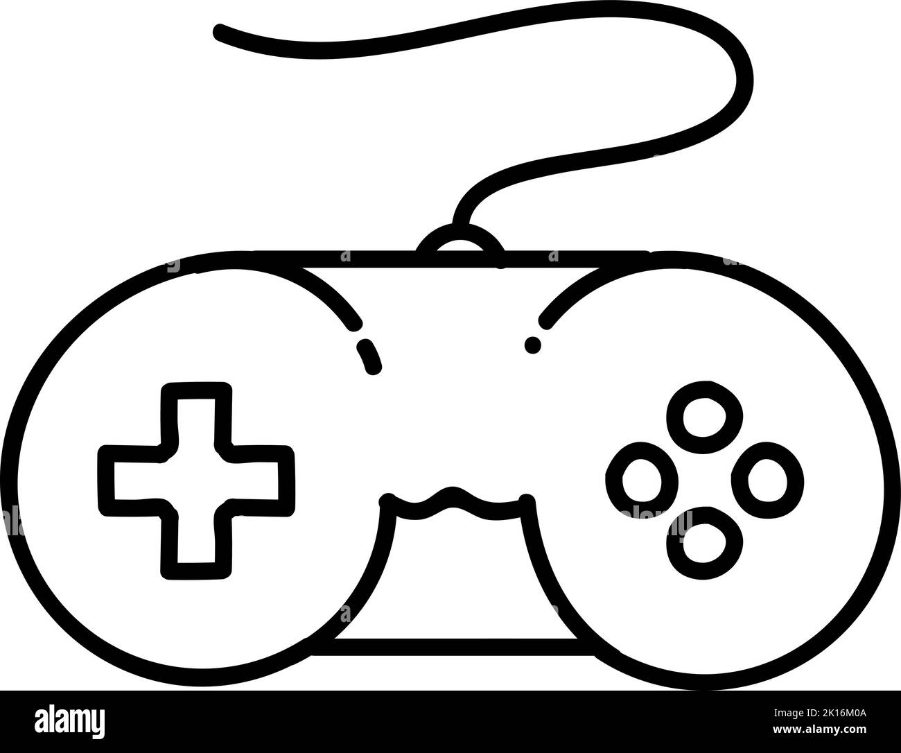 Game controller icon. Hand drawn vector illustration. Editable line ...