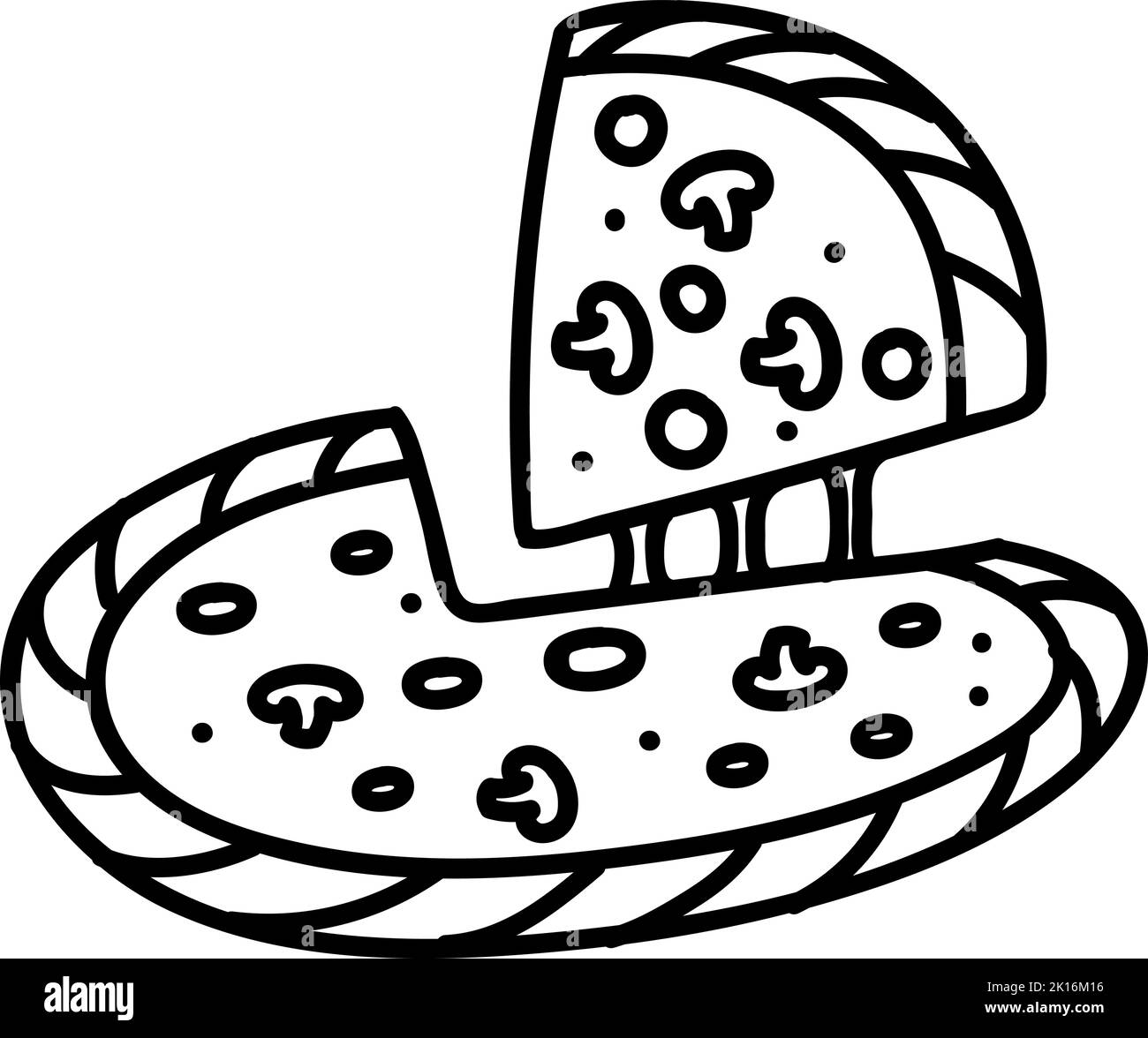 Pizza Icon Hand Drawn Vector Illustration Editable Line Stroke Stock Vector Image And Art Alamy