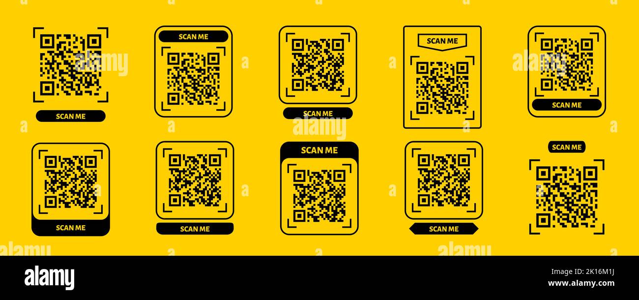 Scan me QR code design. QR code for payment, text transfer with scan me ...