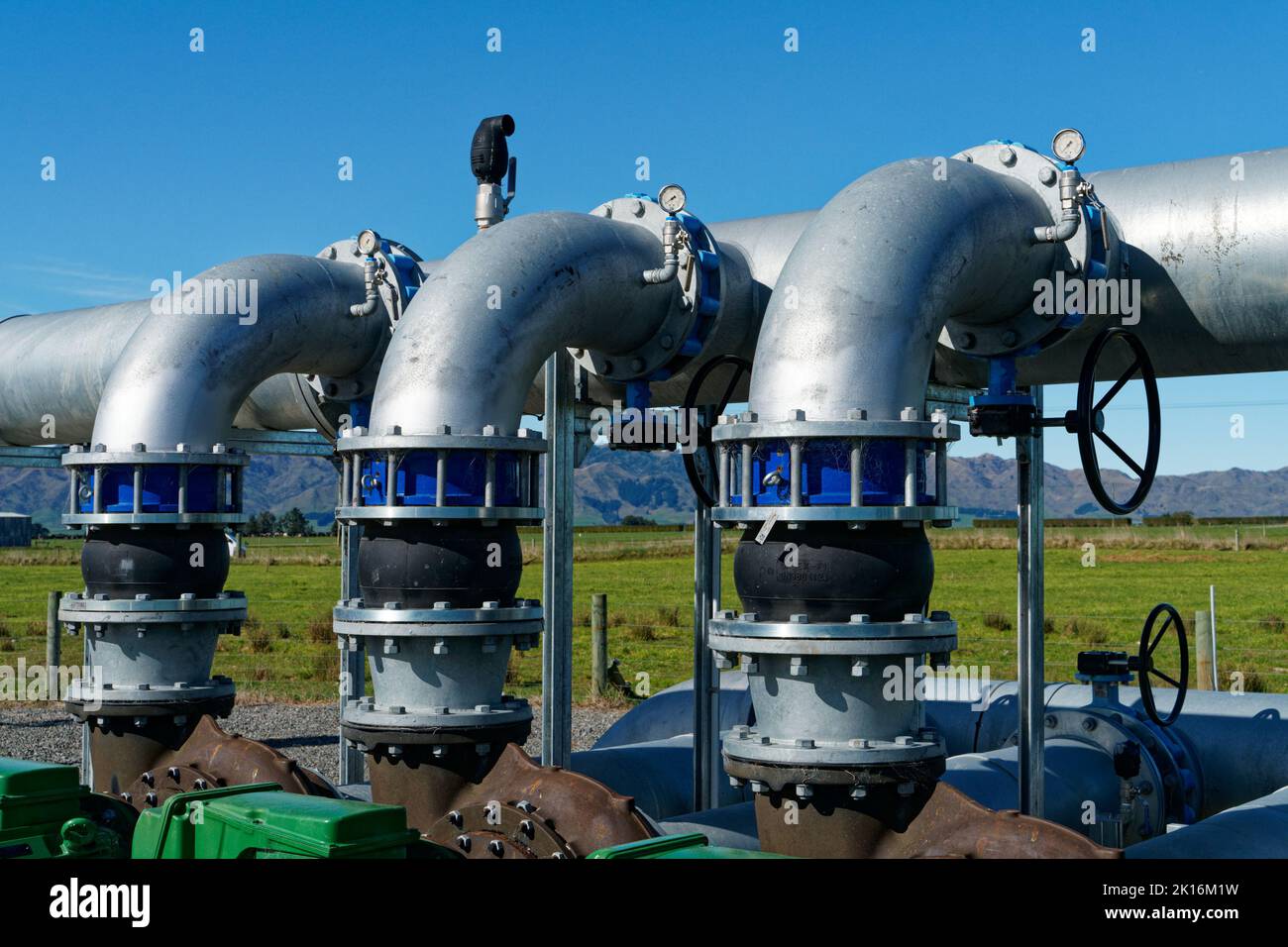 Large scale irrigation system on a dairy farm, Otago, south island ...