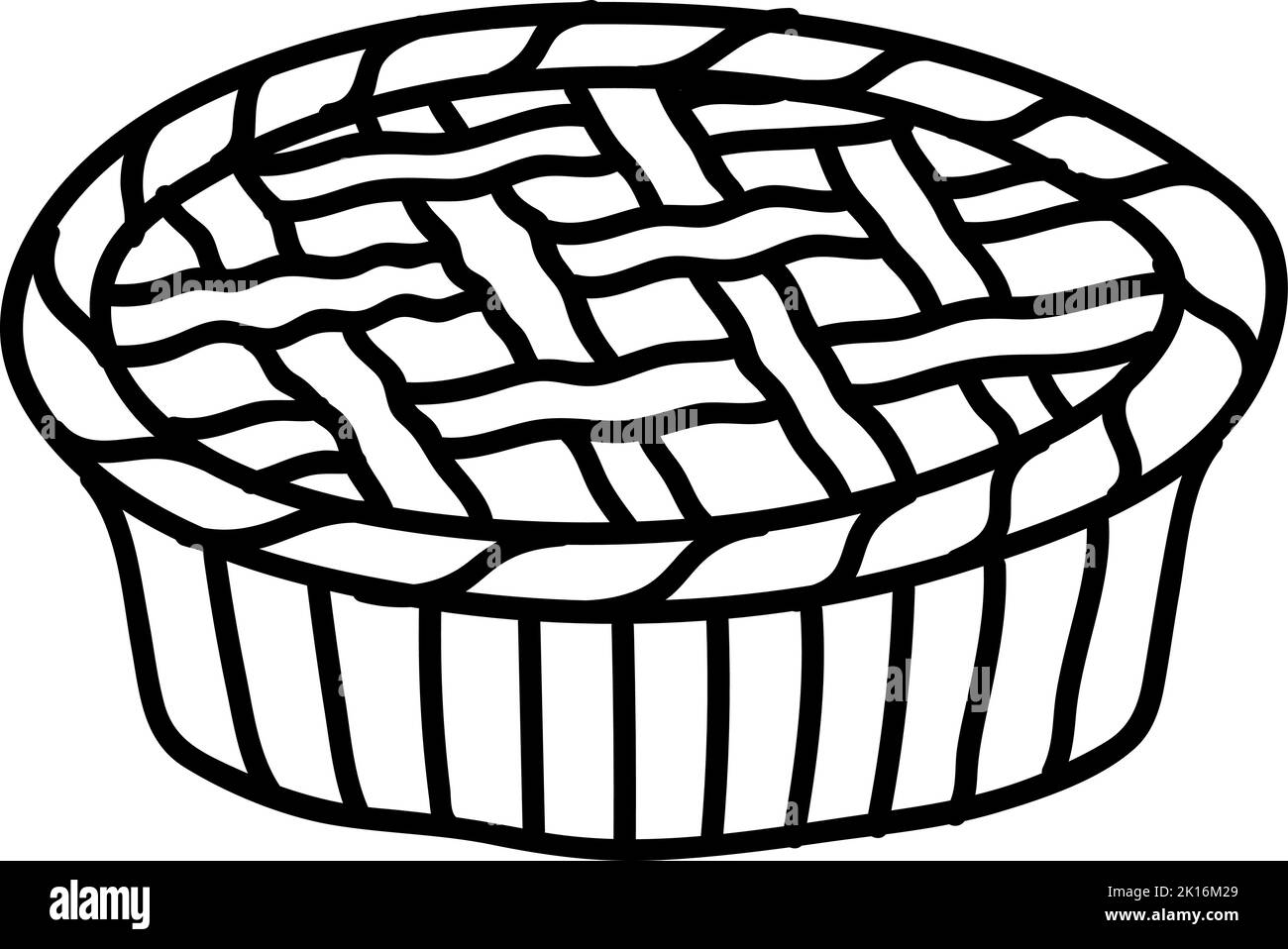 Pie icon. Hand drawn vector illustration. Editable line stroke Stock ...