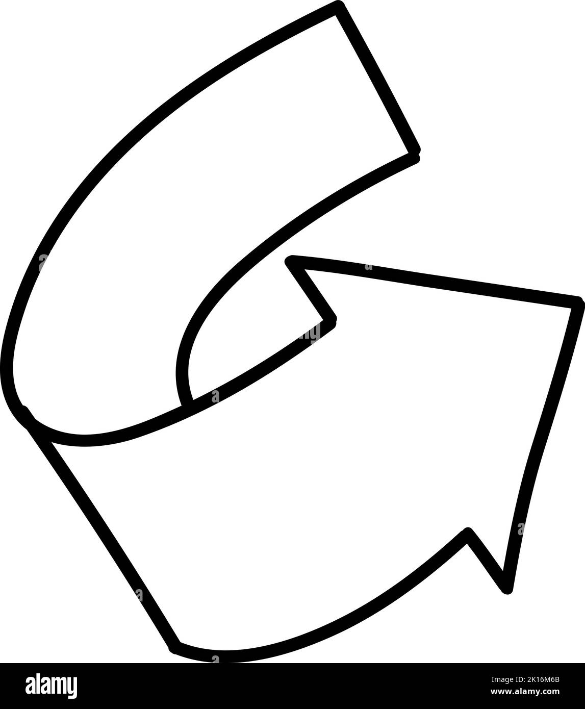 Arrow icon. Hand drawn vector illustration. Editable line stroke Stock ...