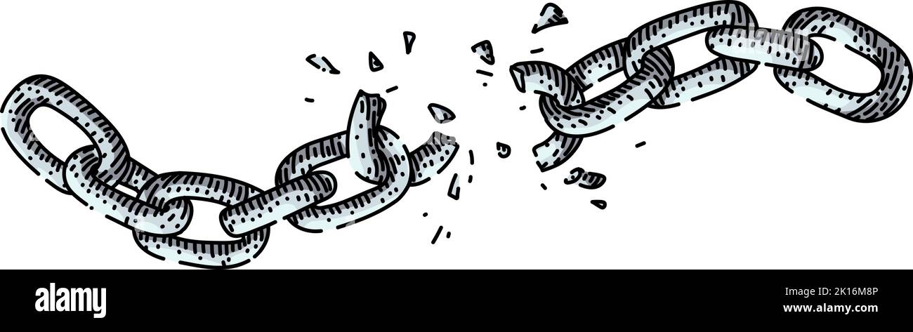 broken chain sketch hand drawn vector Stock Vector Image & Art - Alamy