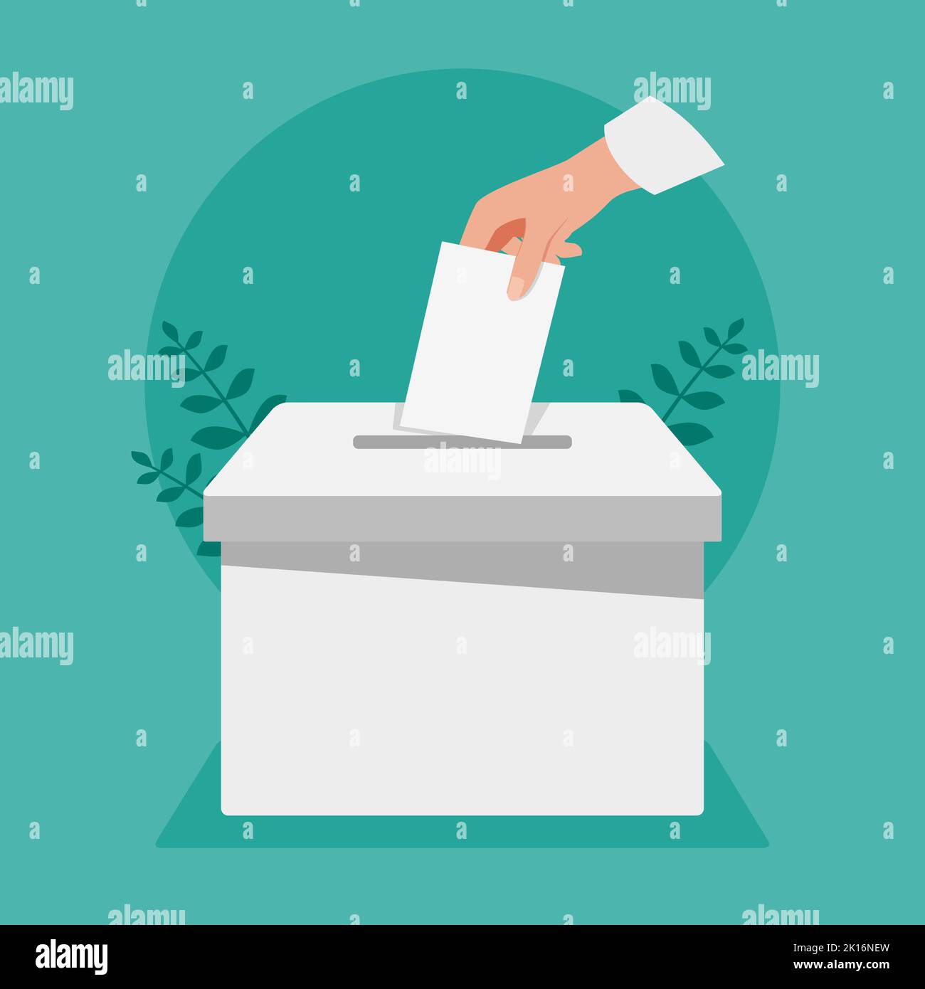 Hand Putting Vote Paper on Election Box Illustration Stock Vector Image ...