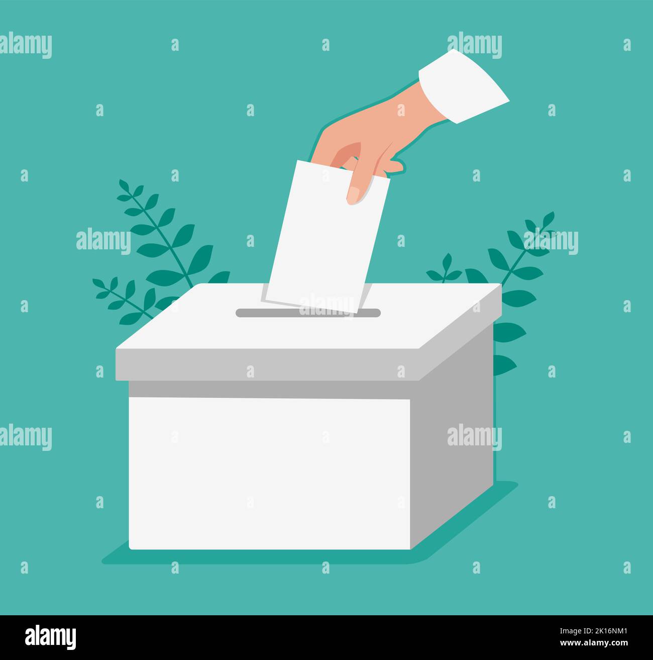 Hand Putting Vote Paper on Election Box Illustration Stock Vector Image ...