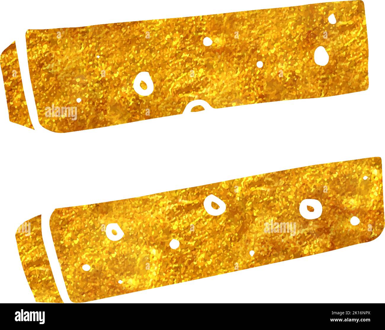 Hand drawn mathematics symbol equal icon in gold foil texture vector ...