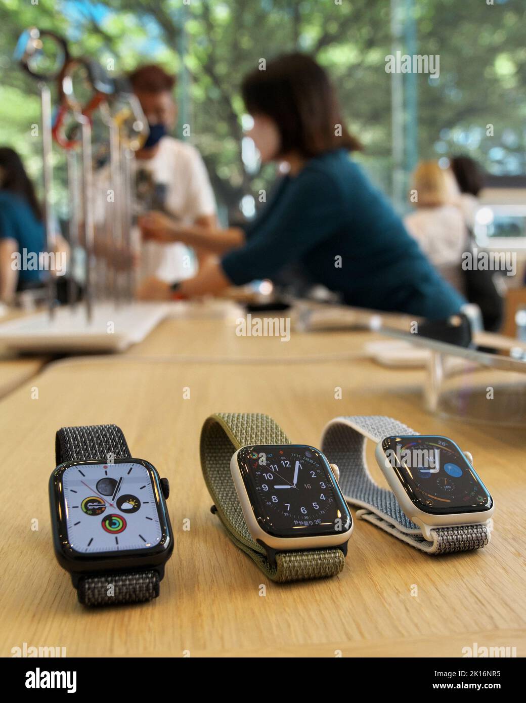 Tokyo, Japan. 16th Sep, 2022. New Apple Watches, Series SE, are ...