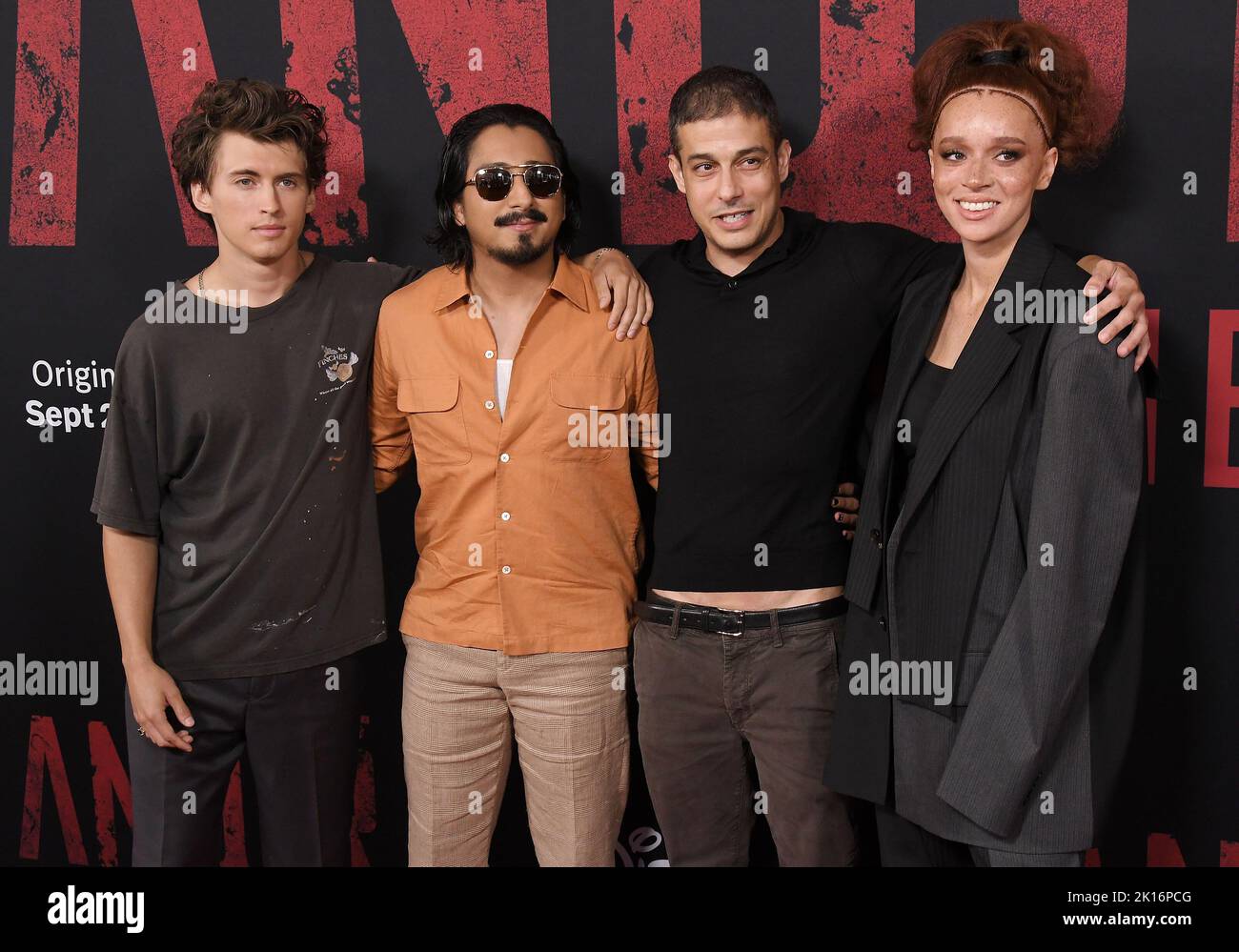 Los Angeles, USA . 15th Sep, 2022. (L-R) WILLOW Cast - Dempsey Bryk, Tony Revolori, Jon Kasdan ...