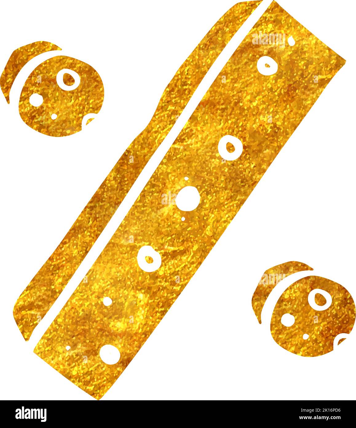 Hand drawn mathematics ematics symbol percentage icon in gold foil ...
