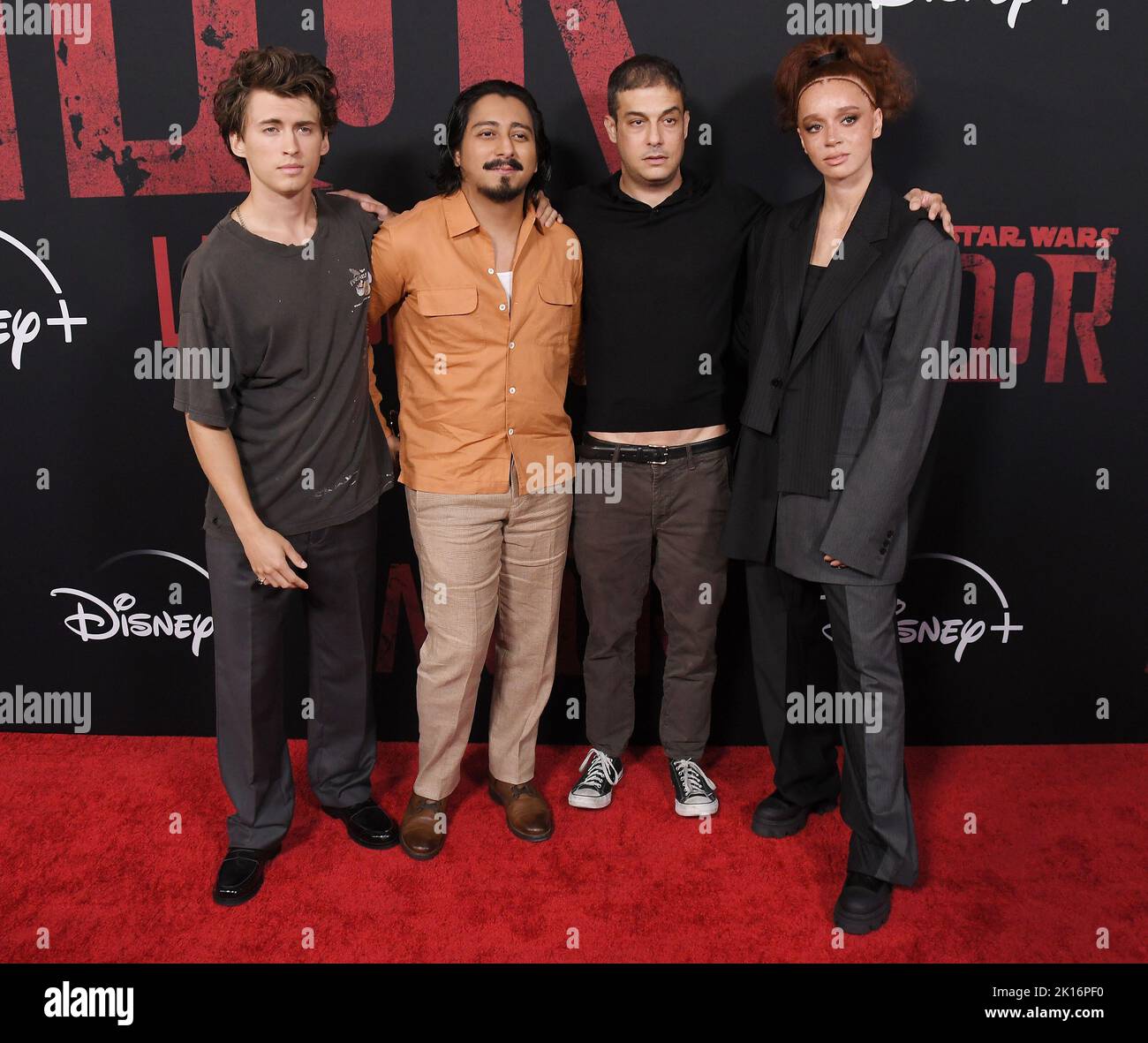 Los Angeles, USA . 15th Sep, 2022. (L-R) WILLOW Cast - Dempsey Bryk, Tony Revolori, Jon Kasdan ...