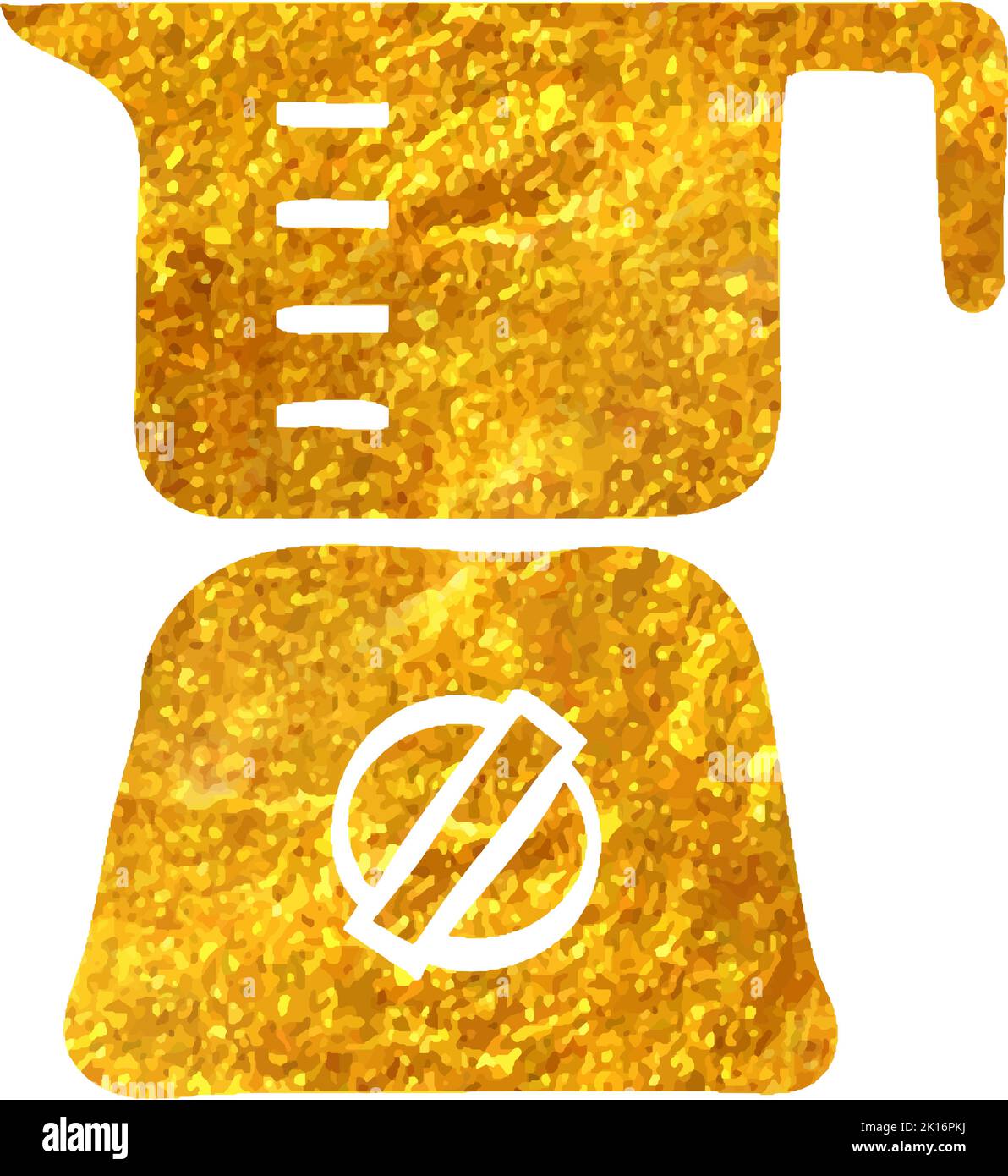 Hand drawn Juicer icon in gold foil texture vector illustration Stock ...