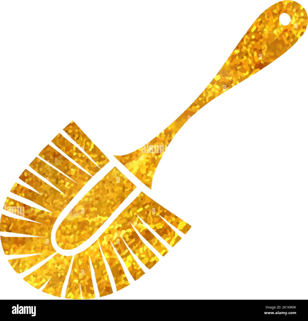 Hand drawn Brush icon in gold foil texture vector illustration Stock ...