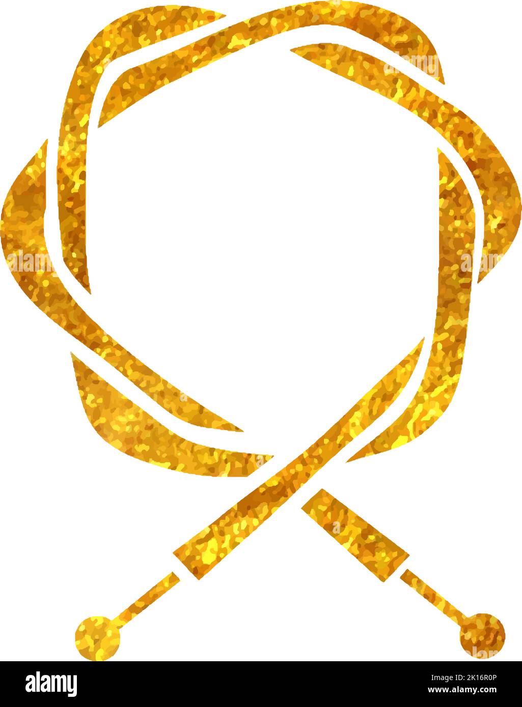 Hand drawn Bicycle cable icon in gold foil texture vector illustration ...