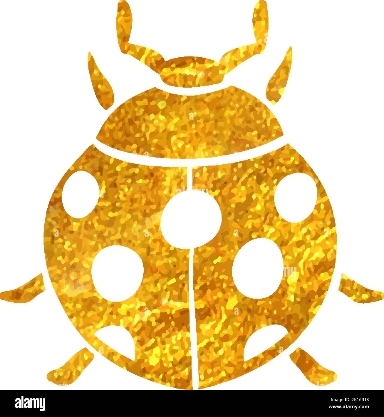 Hand drawn Bug icon in gold foil texture vector illustration Stock ...